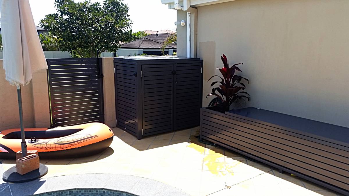 Pool area storage and filter cover - Insular Patios & Fencing