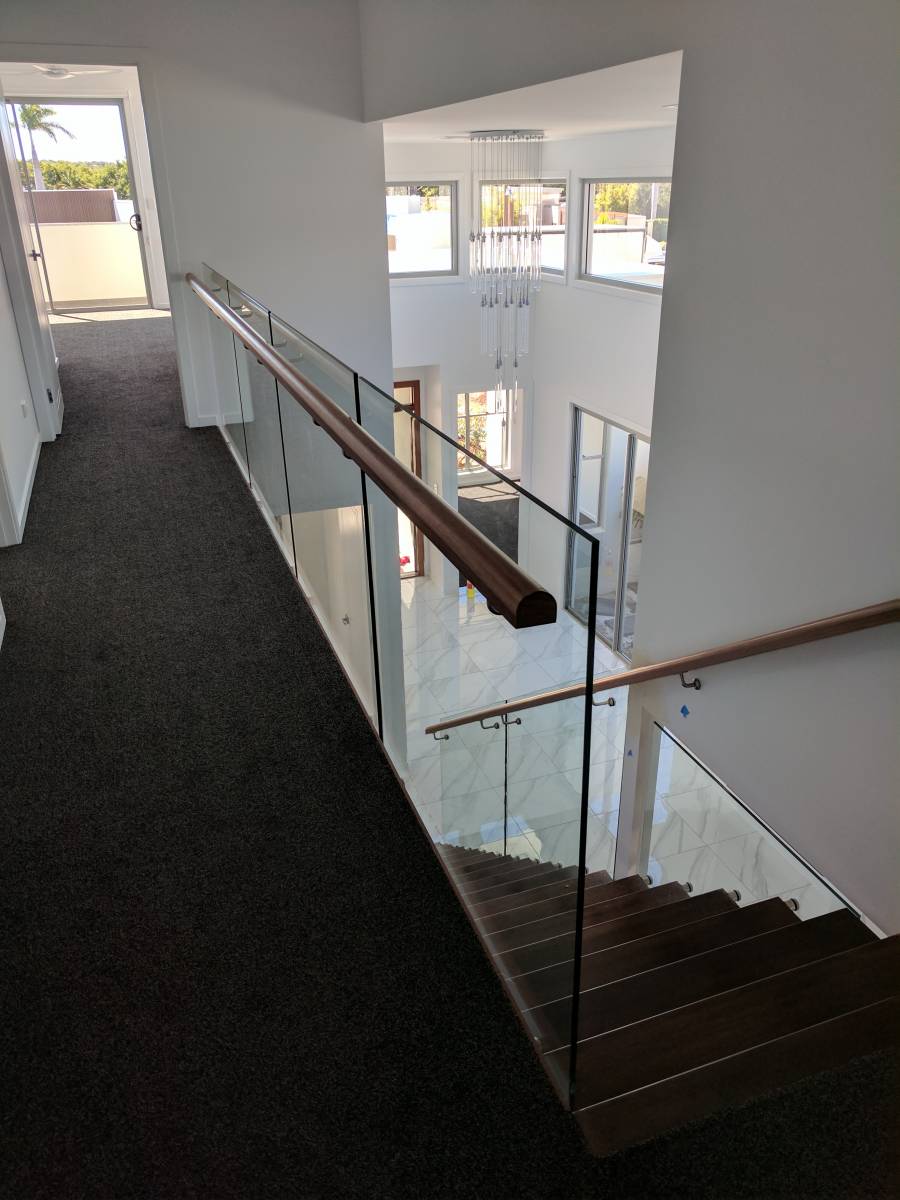 Stair Glass Balustrade - Side Mounted - Insular Patios & Fencing